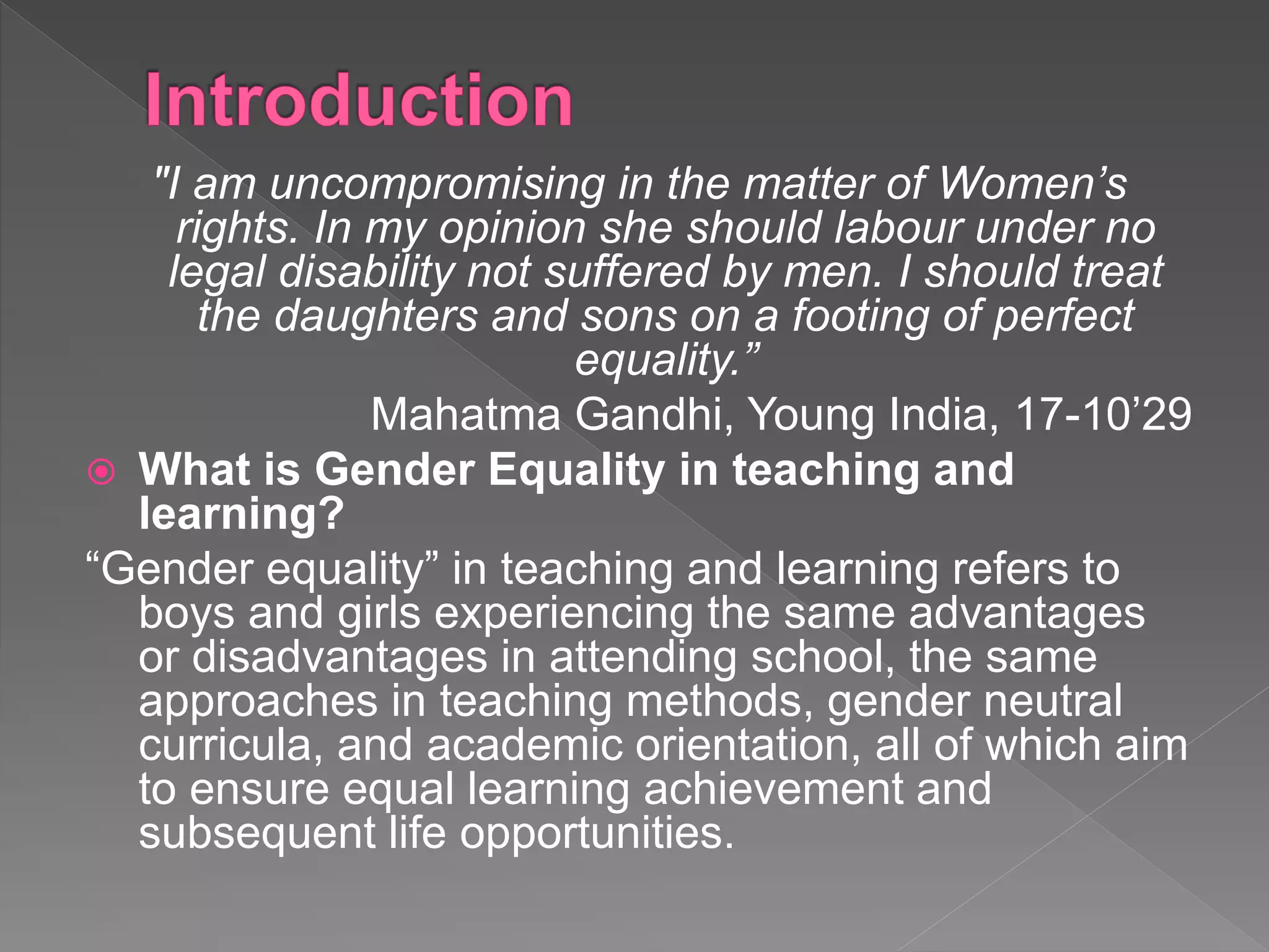 Promoting Gender Equality in our school context: issues and challenges ...