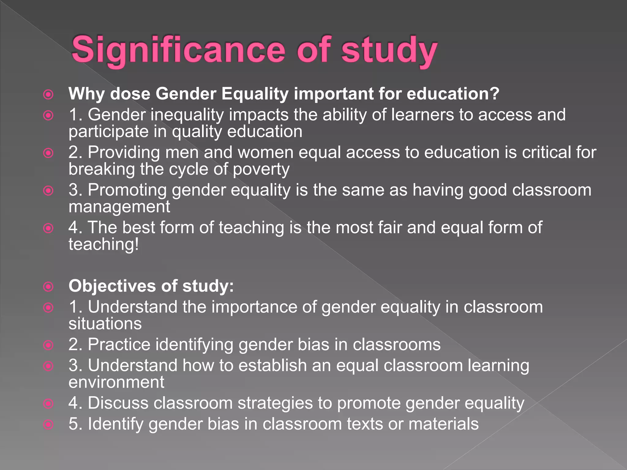 Promoting Gender Equality in our school context: issues and challenges ...