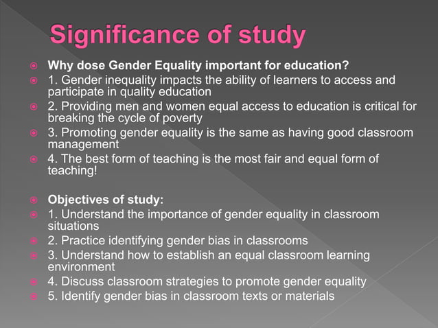 Promoting Gender Equality in our school context: issues and challenges ...