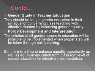Promoting Gender Equality in our school context: issues and challenges ...