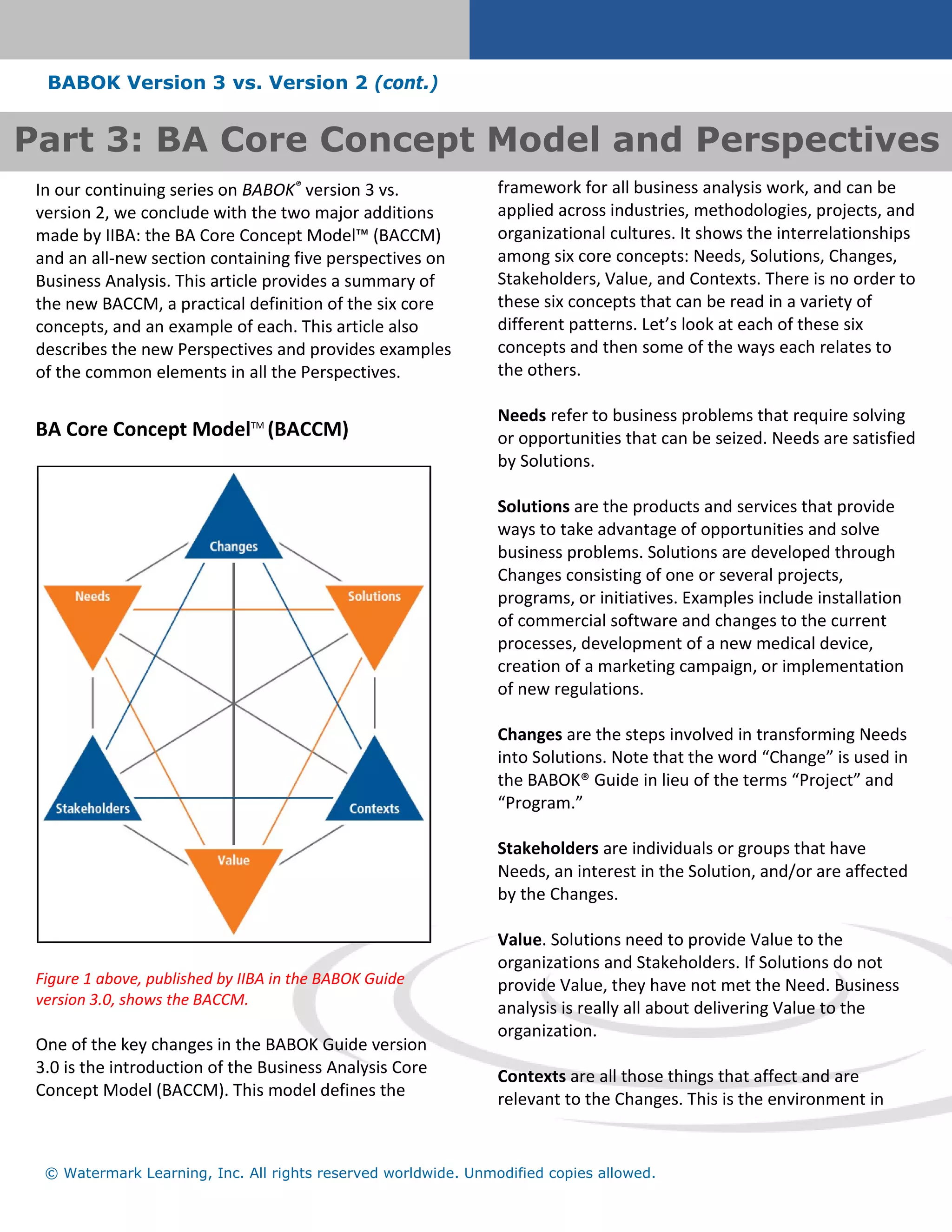 Babok version 3 vs version 2 | PDF
