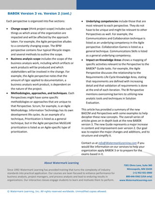 Babok version 3 vs version 2 | PDF