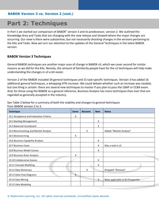 Babok version 3 vs version 2 | PDF