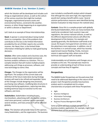 Babok version 3 vs version 2 | PDF