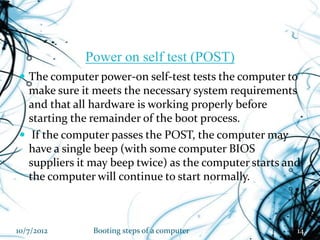 booting steps of a computer | PPTX