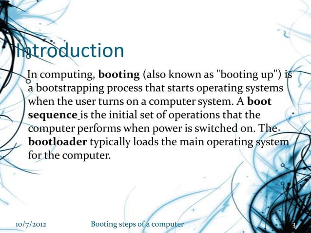 booting steps of a computer | PPTX