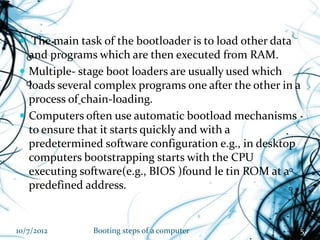 booting steps of a computer | PPTX