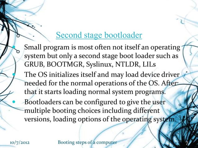 booting steps of a computer | PPTX