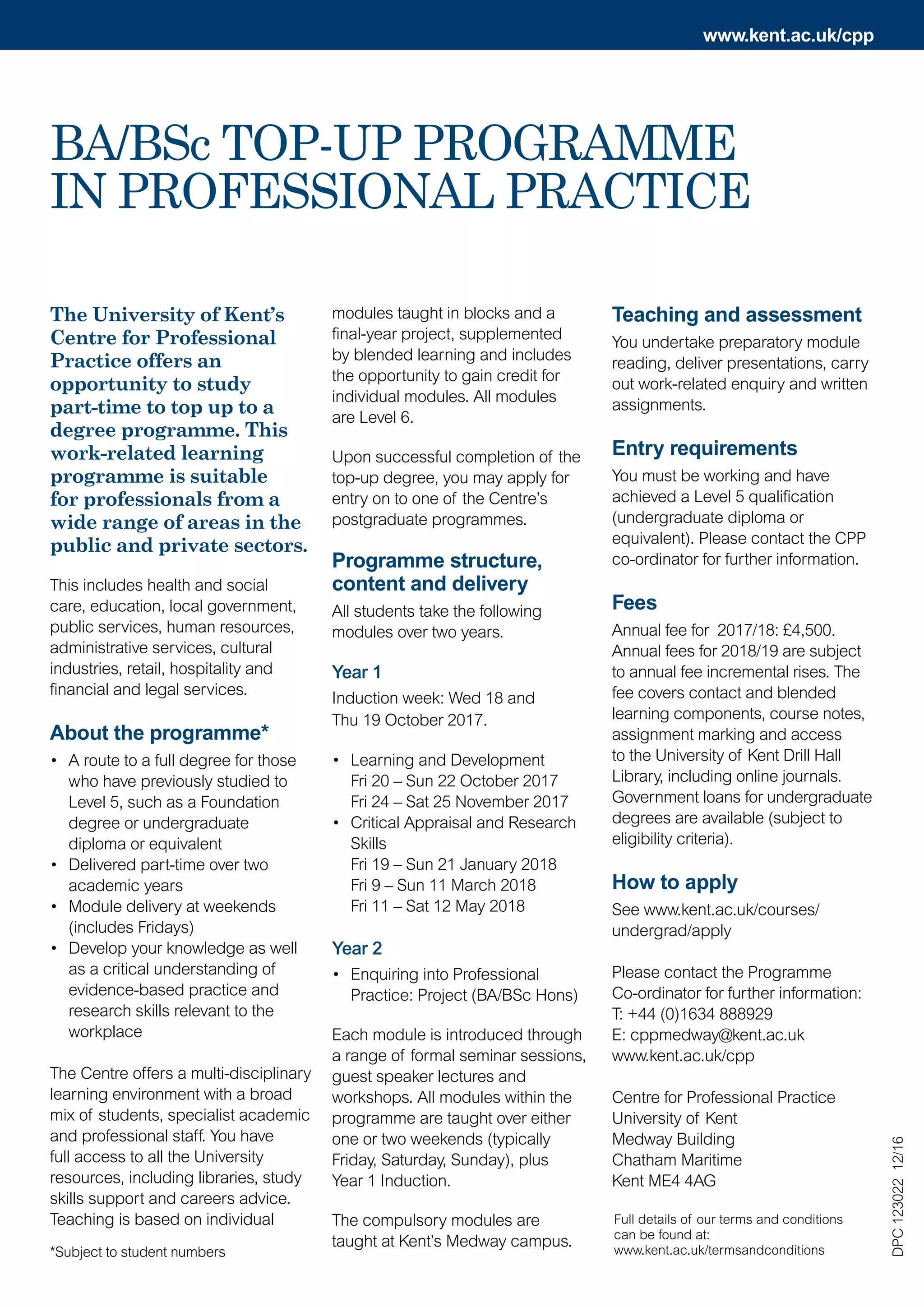 BA/BSc Top-up in Professional Practice | PDF | Professional School | Postgraduate Education