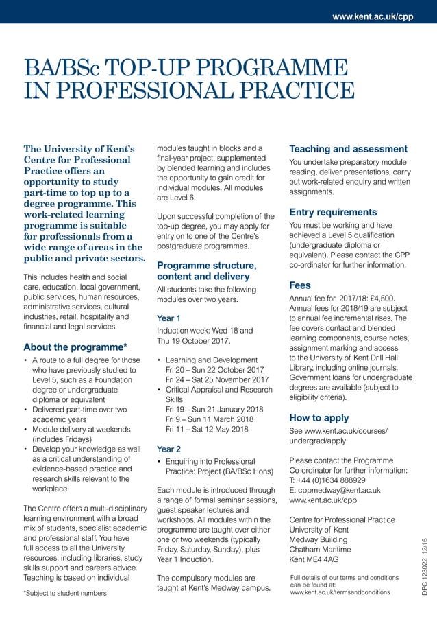 BA/BSc Top-up in Professional Practice | PDF