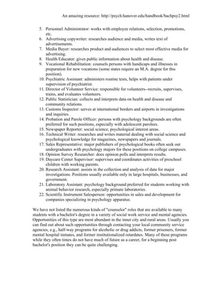 Ba bs psy job opportunities | DOC