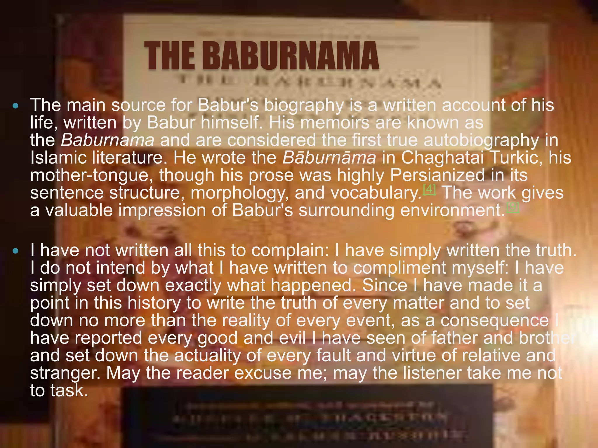 Mughal Emperor Babur | PPTX | Sikhism | Religion & Spirituality