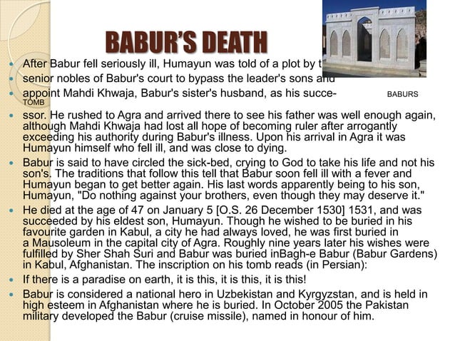 Mughal Emperor Babur | PPTX | Sikhism | Religion & Spirituality