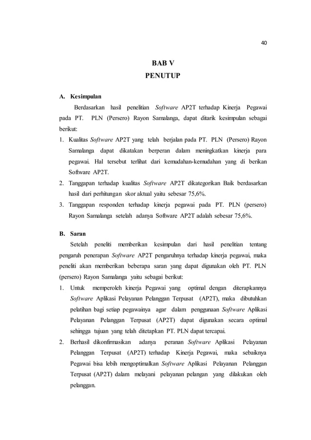 Laporan LKP di PLN Bab V | DOCX