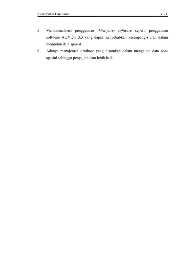 Bab V Tugas Akhir SISTEM INFORMASI GEOGRAFIS LOKASI CONTOH DAN TITIK PENGAMATAN GEOLOGI (Studi ...