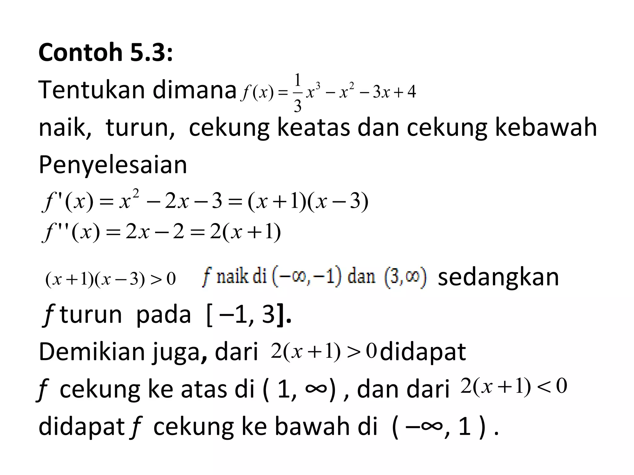 Bab 5. Aplikasi Turunan ( Kalkulus 1 ) | PPS