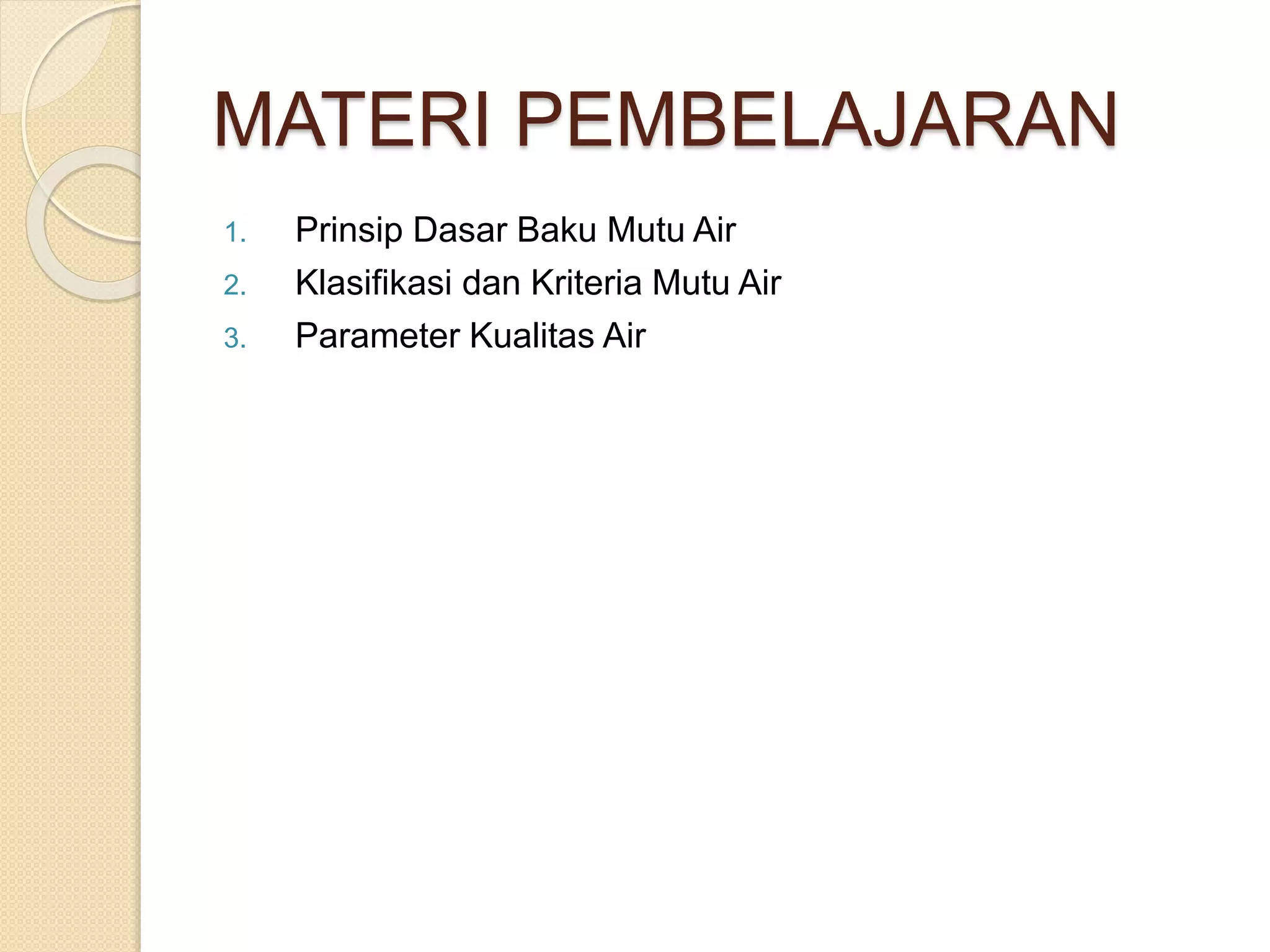 baku mutu air dan parameter kualitas air | PPTX