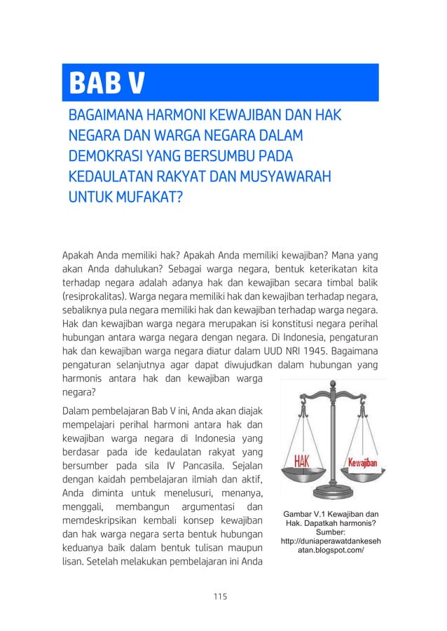 Bab v harmoni kewajiban dan hak negara ddan warga negara | PDF