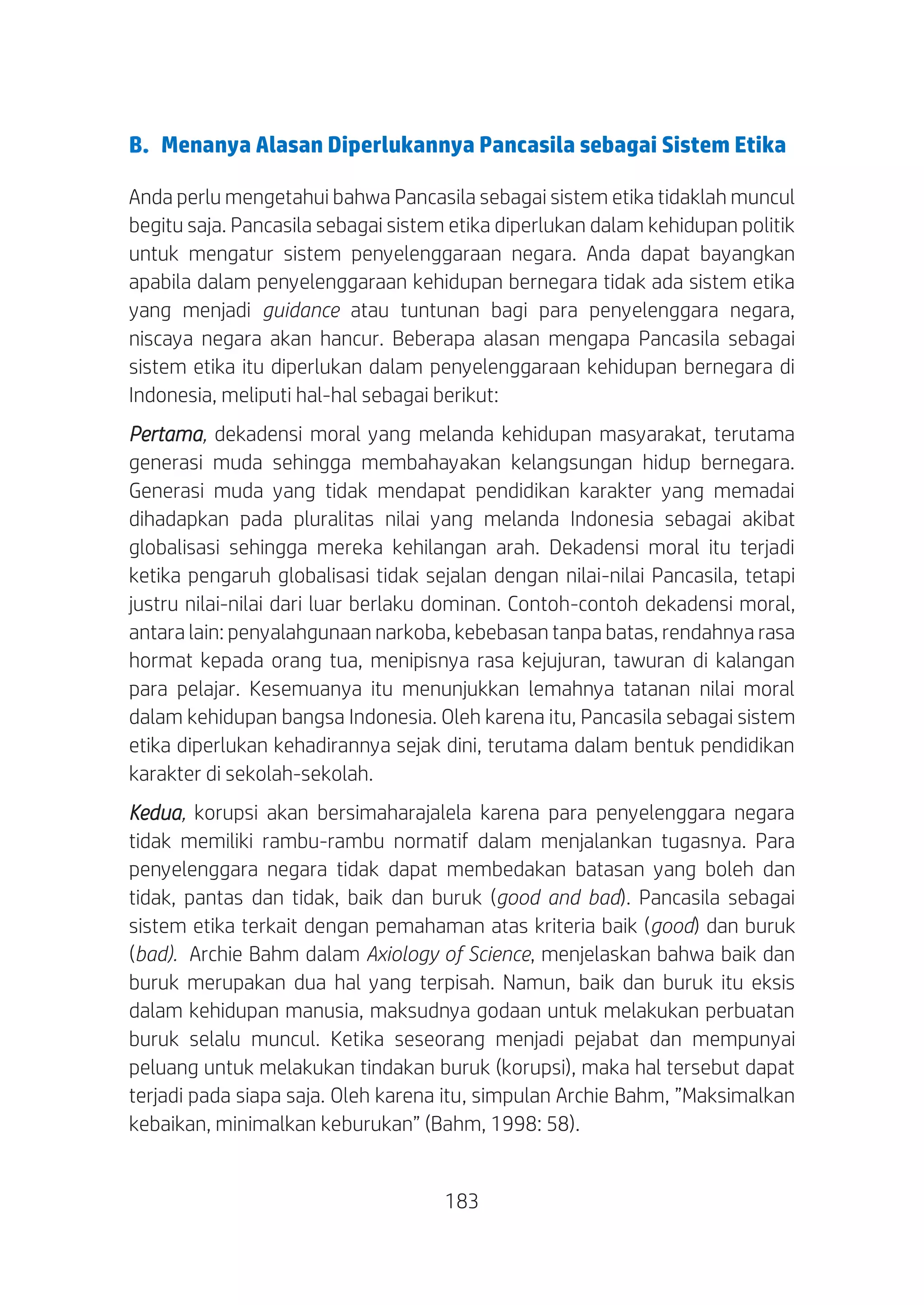 Bab vi bagaimana pancasila menjadi sistem etika | PDF