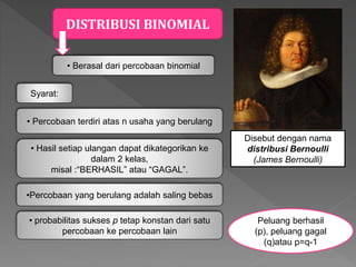 Bab vi binomial poisson | PPTX