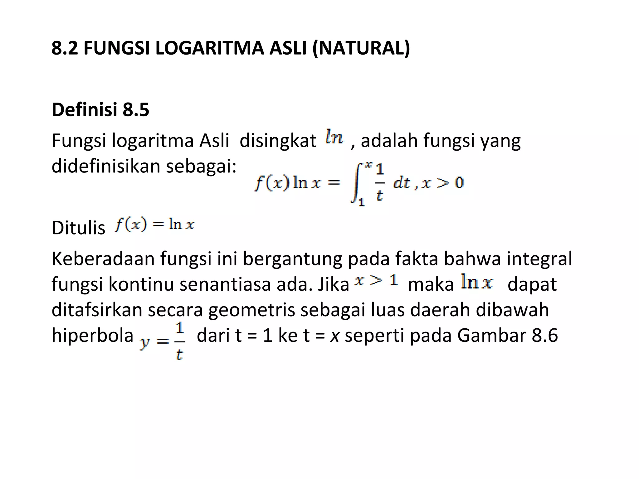 Bab 8. Fungsi Transenden ( Kalkulus 1 ) | PPS
