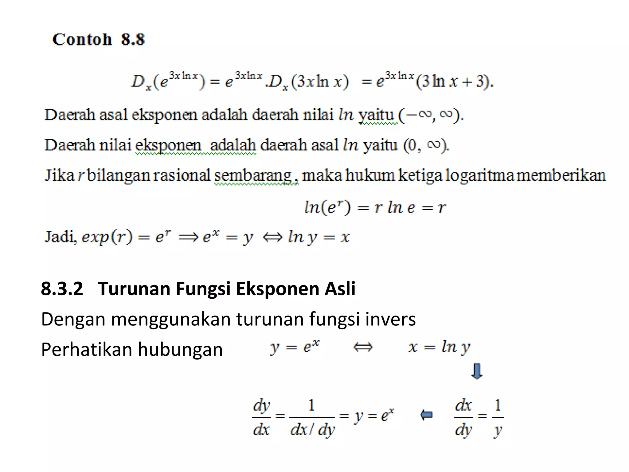 Bab 8. Fungsi Transenden ( Kalkulus 1 ) | PPS