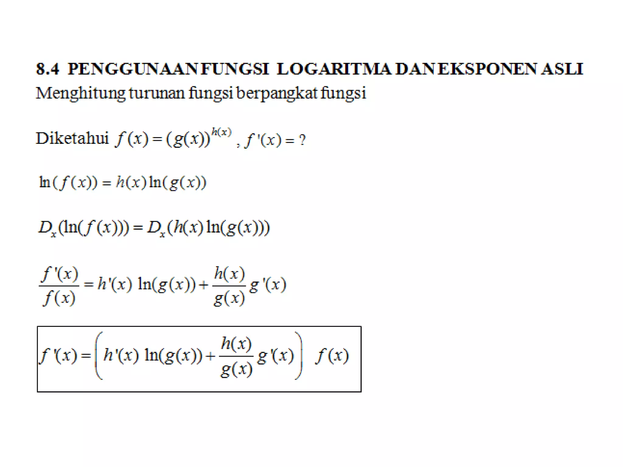 Bab 8. Fungsi Transenden ( Kalkulus 1 ) | PPS