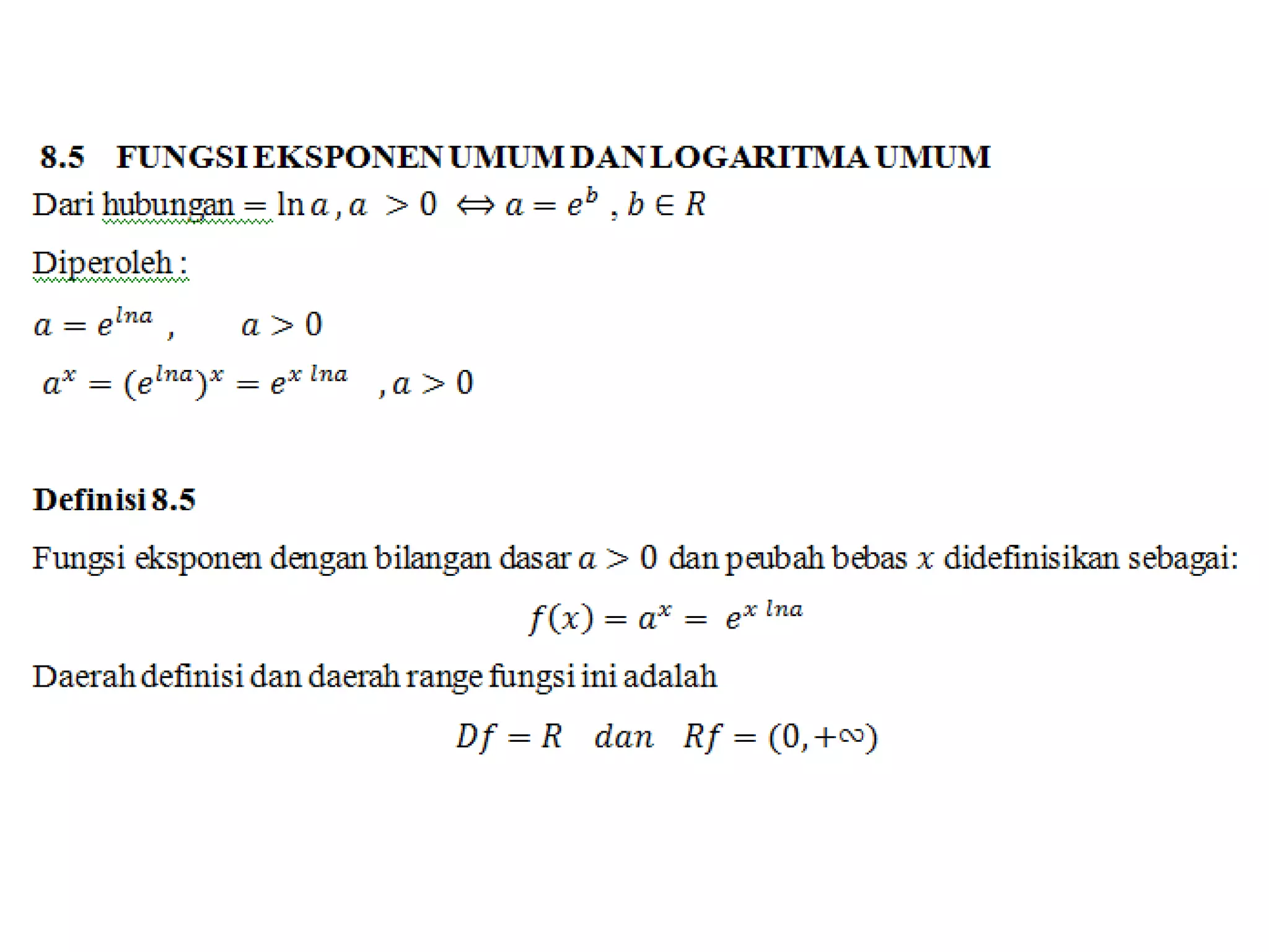 Bab 8. Fungsi Transenden ( Kalkulus 1 ) | PPS