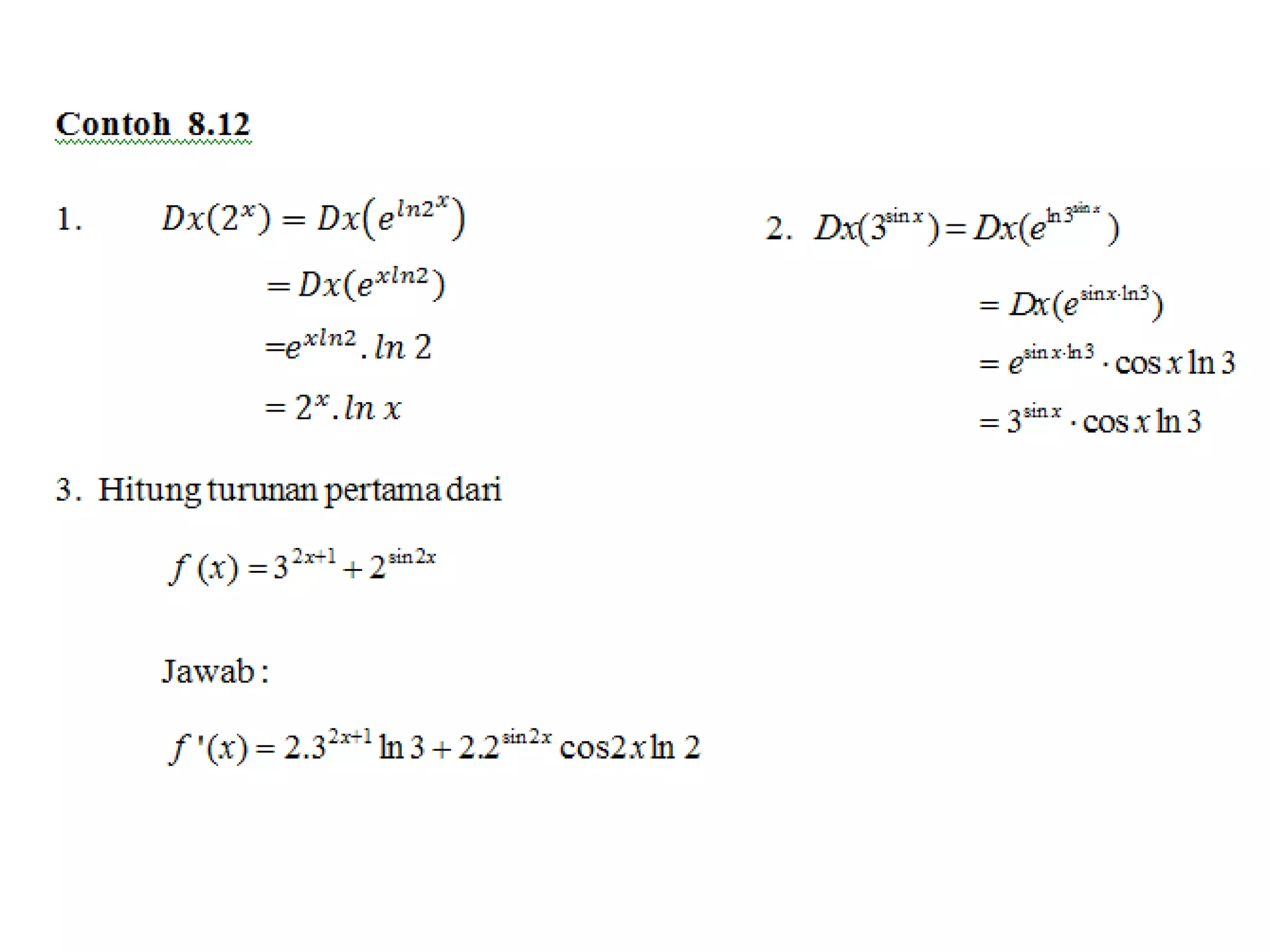 Bab 8. Fungsi Transenden ( Kalkulus 1 ) | PPS