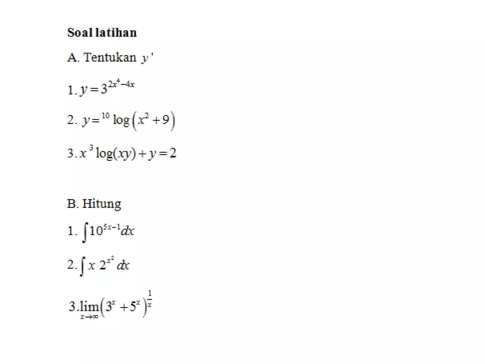 Bab 8. Fungsi Transenden ( Kalkulus 1 ) | PPS