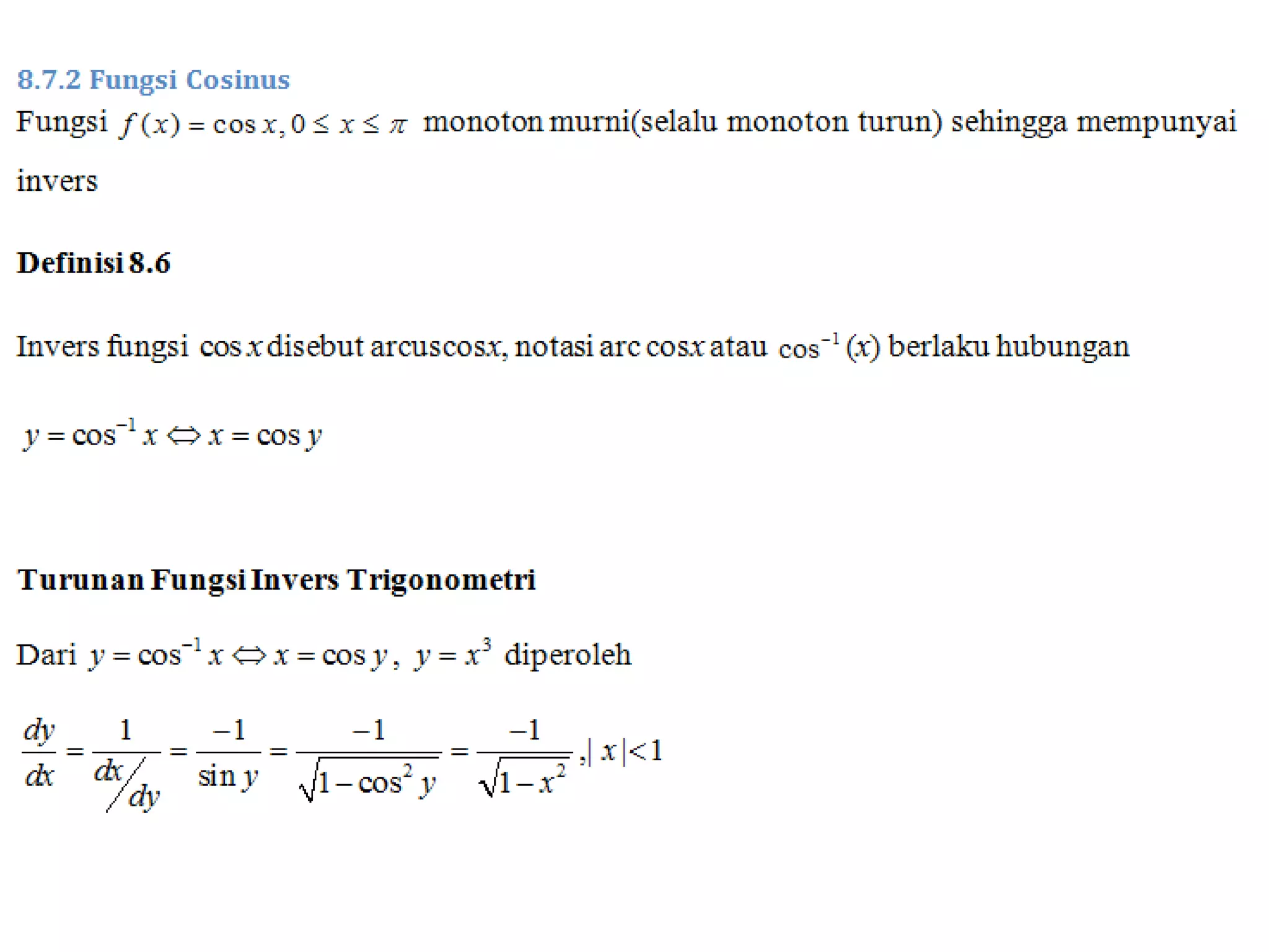 Bab 8. Fungsi Transenden ( Kalkulus 1 ) | PPS