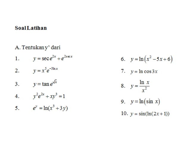 Bab 8. Fungsi Transenden ( Kalkulus 1 ) | PPS