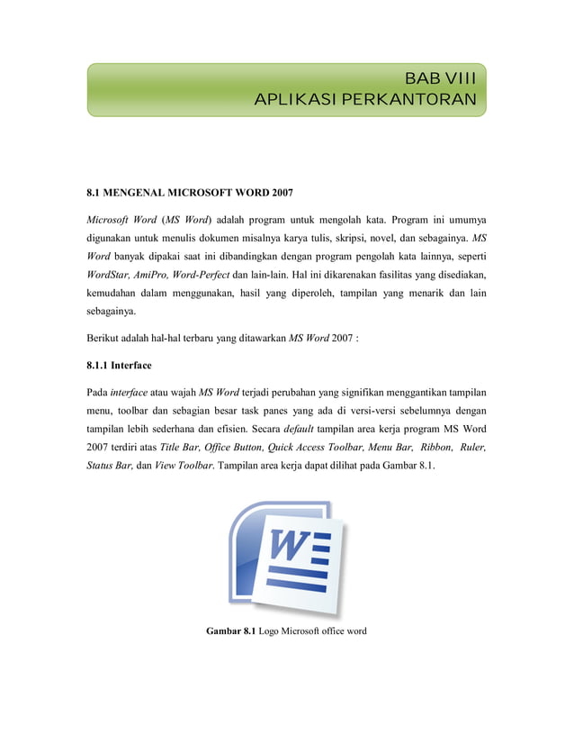Bab viii aplikasi perkantoran | PDF