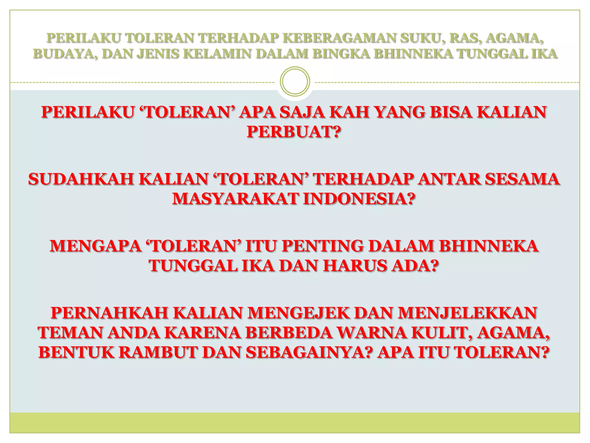 Bab viii bertoleransi dalam keberagaman | PPTX