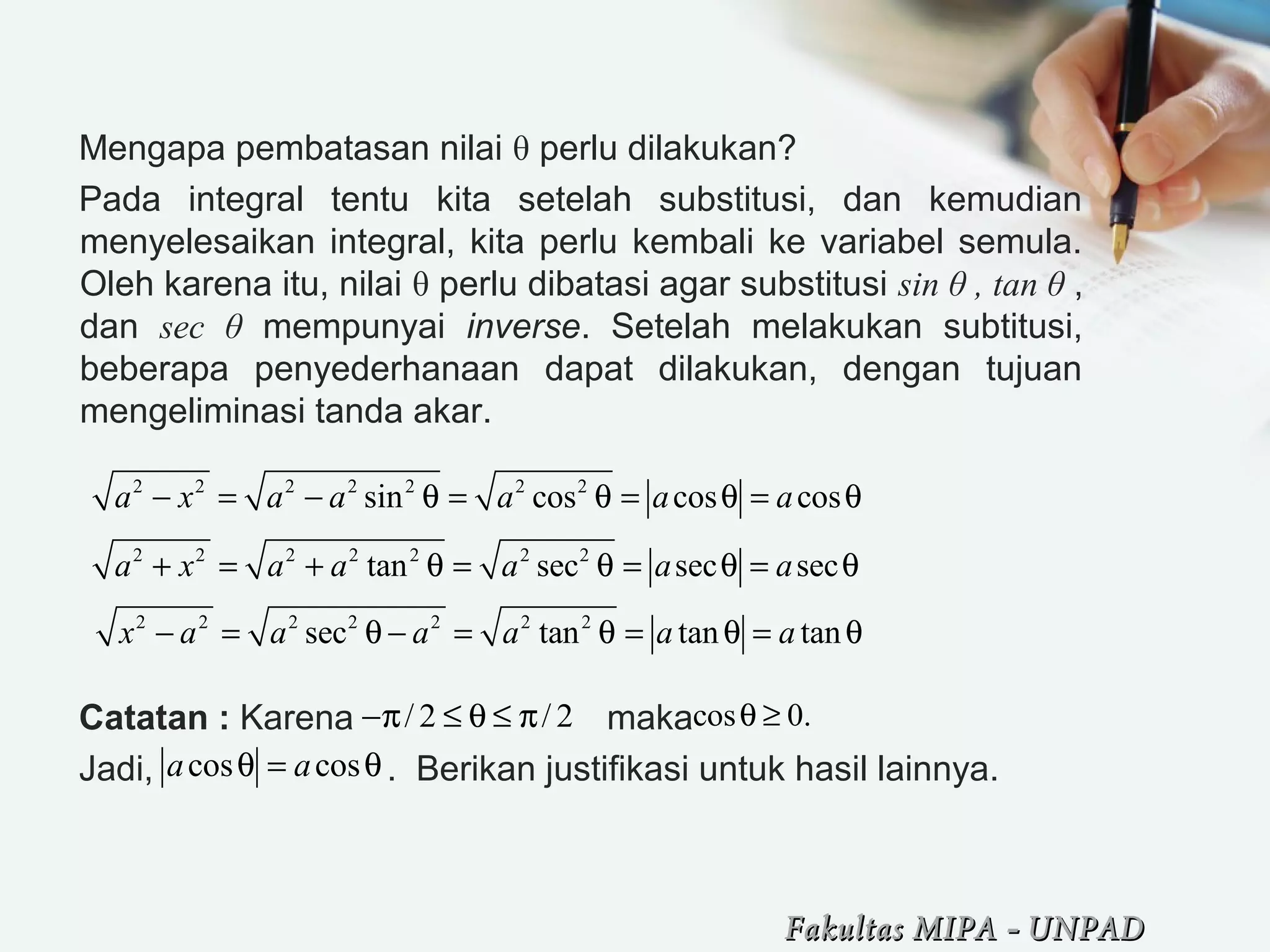 Bab 9. Teknik Pengintegralan ( Kalkulus 1 ) | PPS