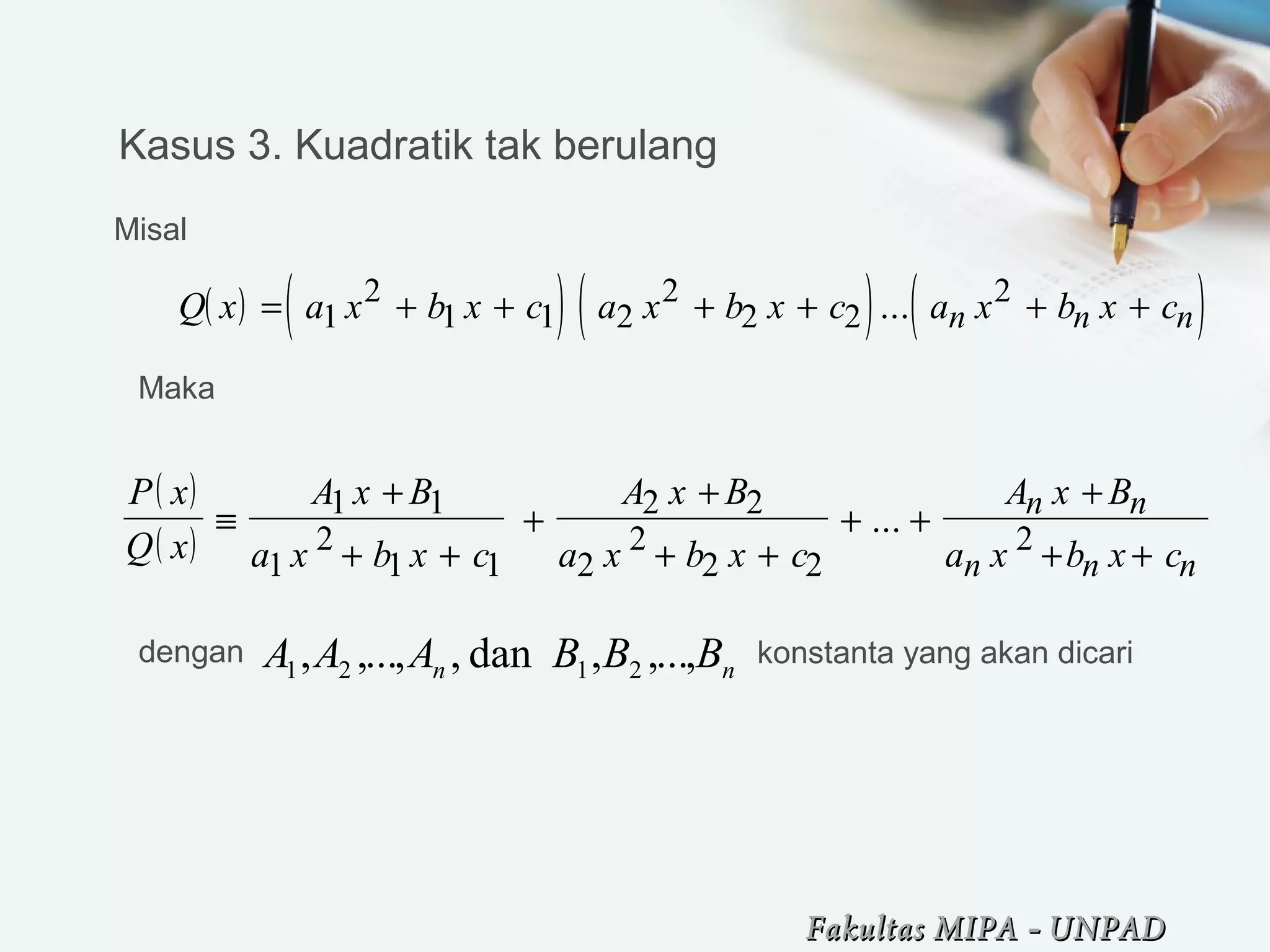 Bab 9. Teknik Pengintegralan ( Kalkulus 1 ) | PPS