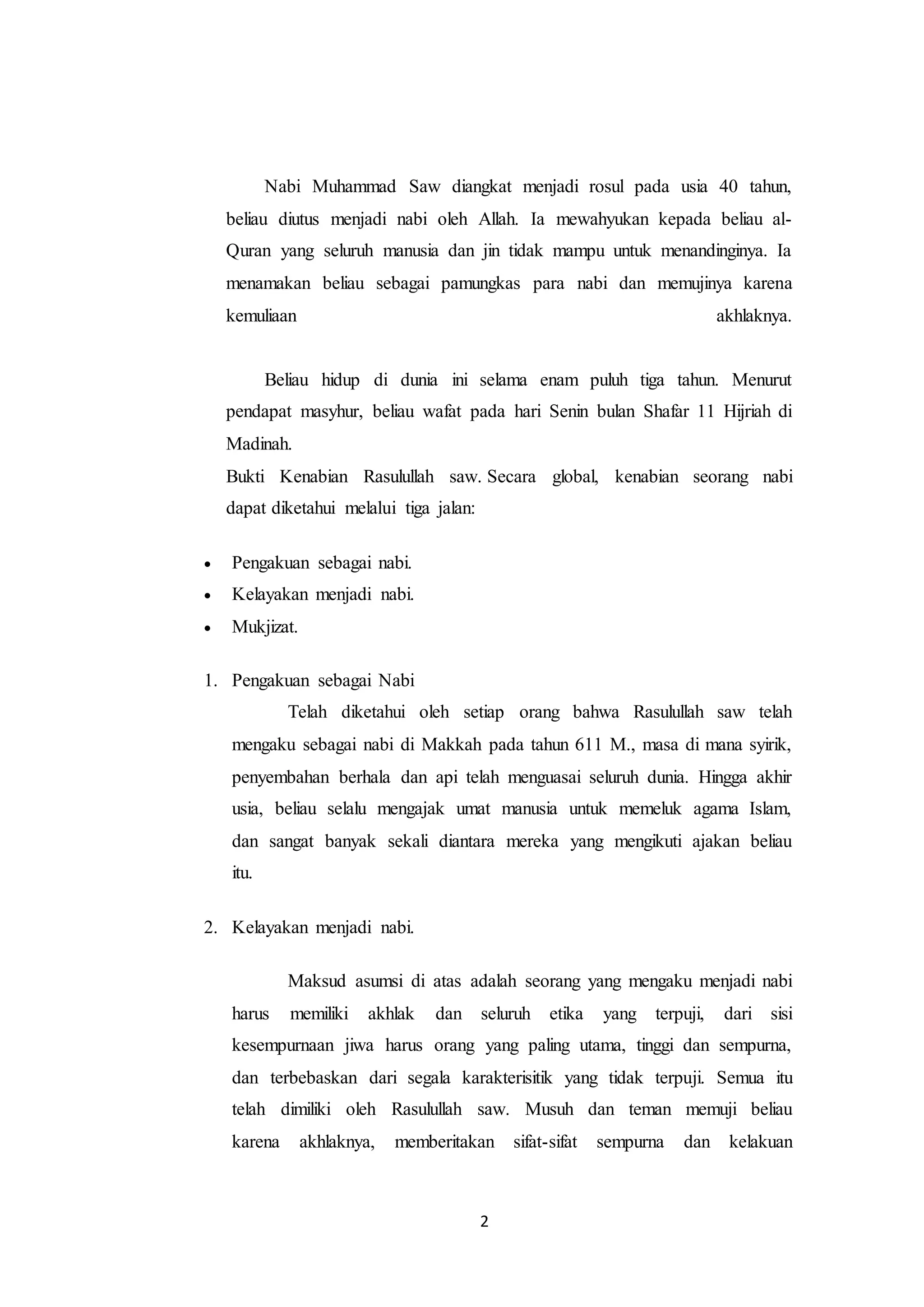 Bab viii (sejarah nabi muhammad saw) | DOCX