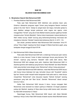 Bab 8 Sejarah Nabi Muhammad SAW | PDF