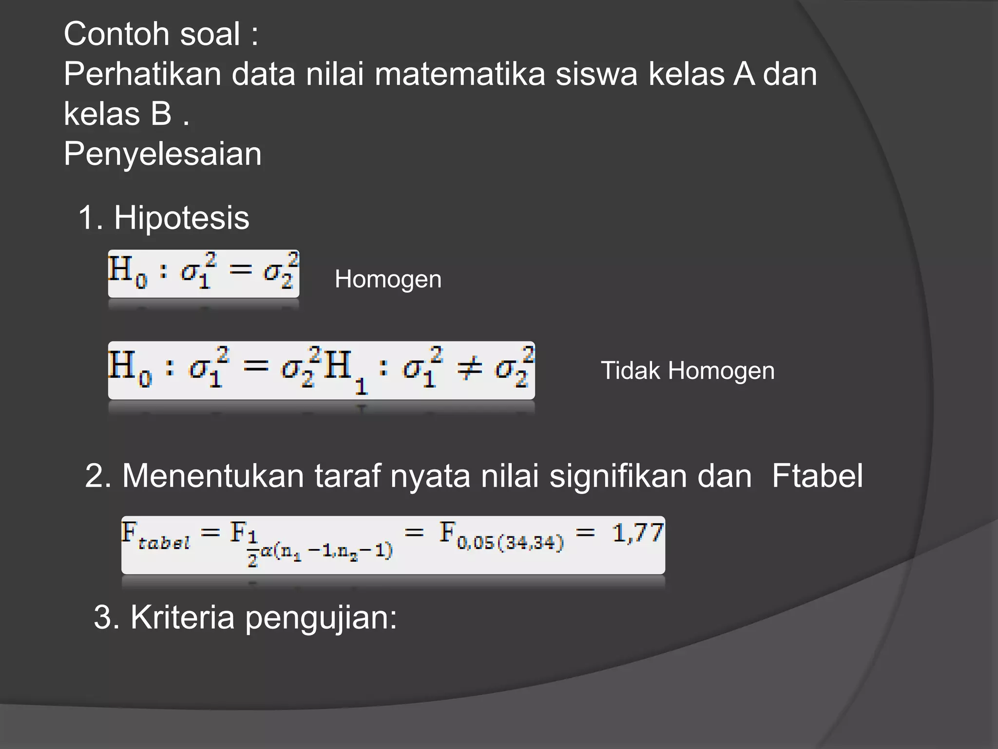 Uji Normalitas dan Homogenitas | PPTX