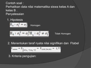 Uji Normalitas dan Homogenitas | PPTX