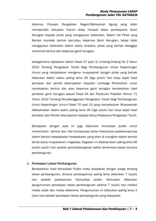 Bab vii jadwal dan pembiayaan larap tol_ok | PDF