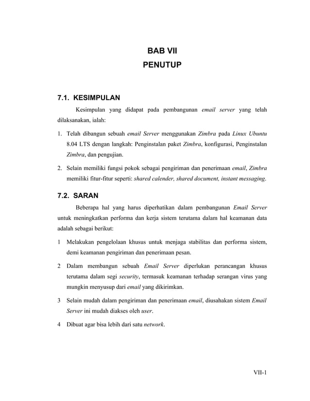 Bab vii penutup | DOC