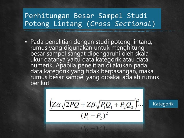 Bab vii perhitungan sampel dalam epidemiologi 1 | PPTX