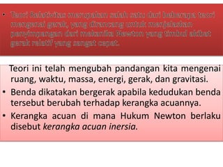 BAB VII TEORI RELATIVITAS.pptx | Free Download