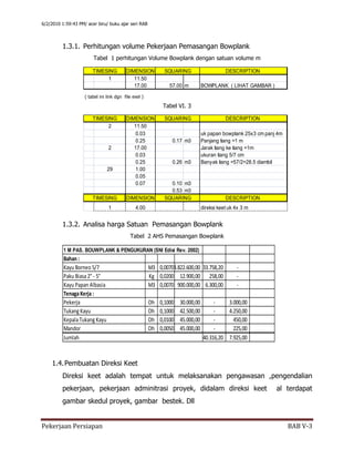 Bab vi rencana anggaran biaya pekerjaan persiapan | PDF