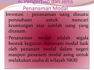 penanaman modal | PPTX