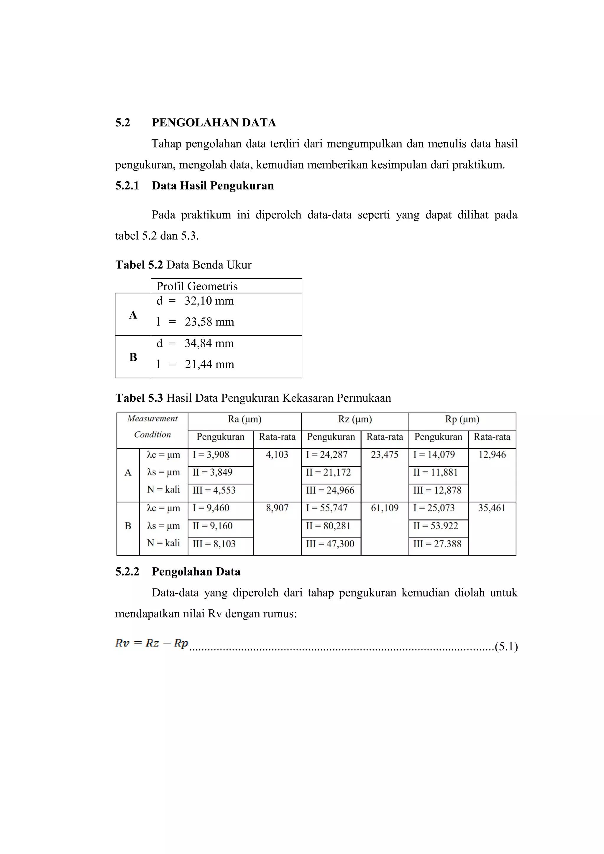 BAB V PENGUKURAN KEKASARAN PERMUKAAN | DOC