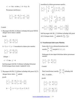 Bab xxi transformasi geometri | PDF