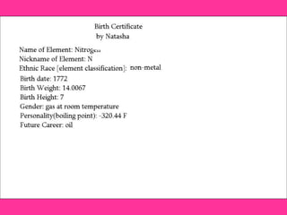 Adopt an Element Baby Book | PPT