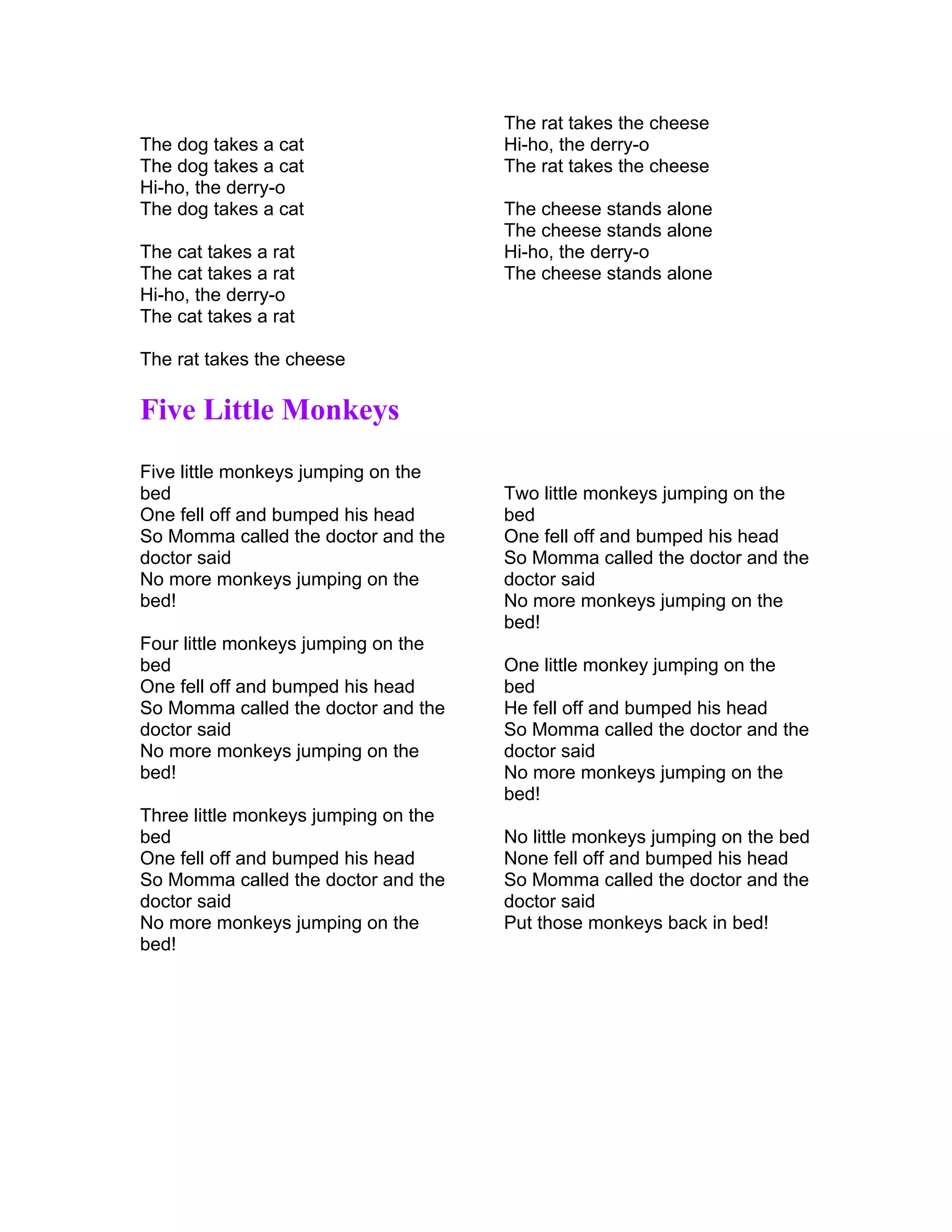 Baby toddler song-lyrics | PDF